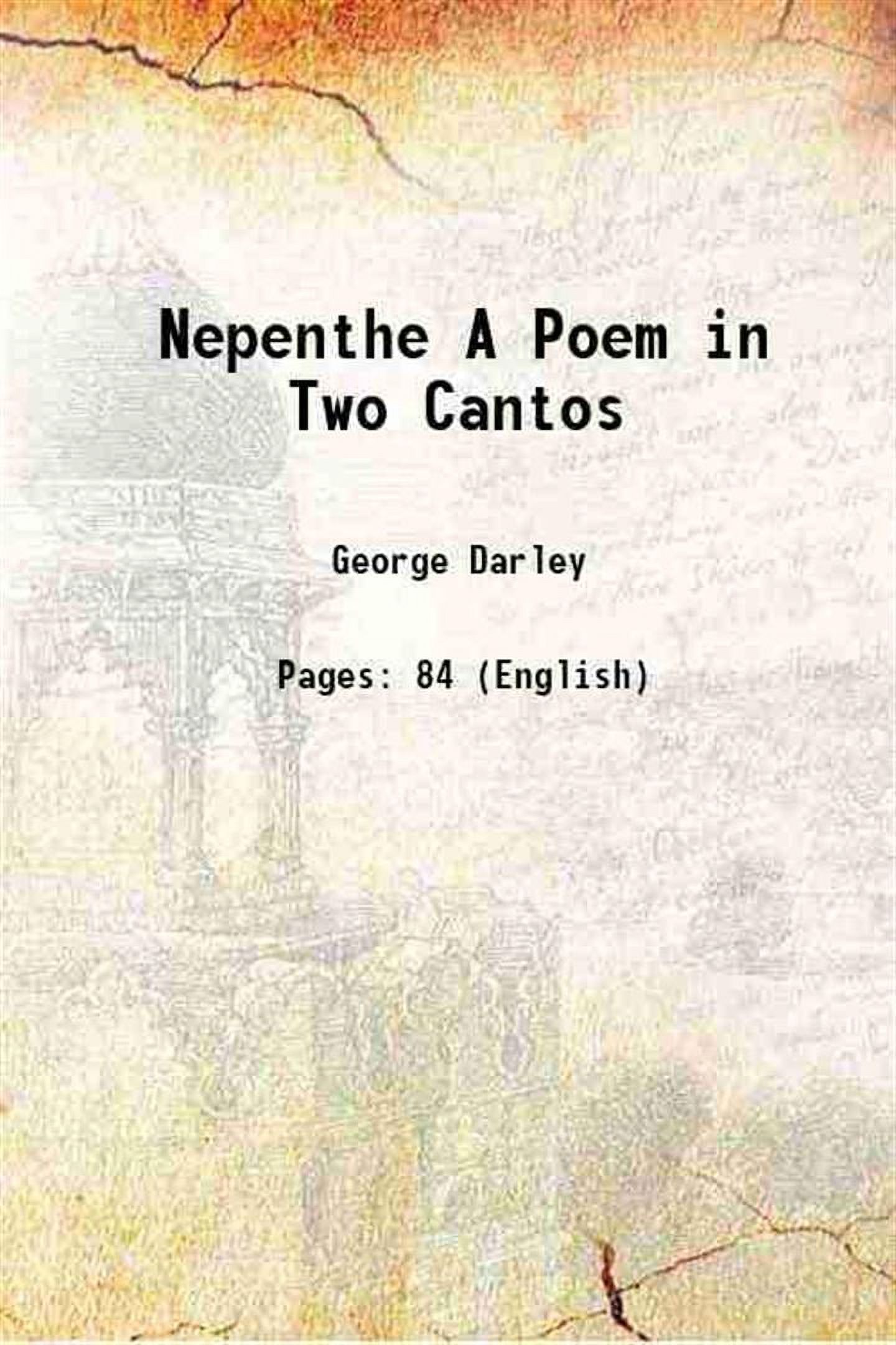 Nepenthe A Poem in Two Cantos 1897 - Walmart.com