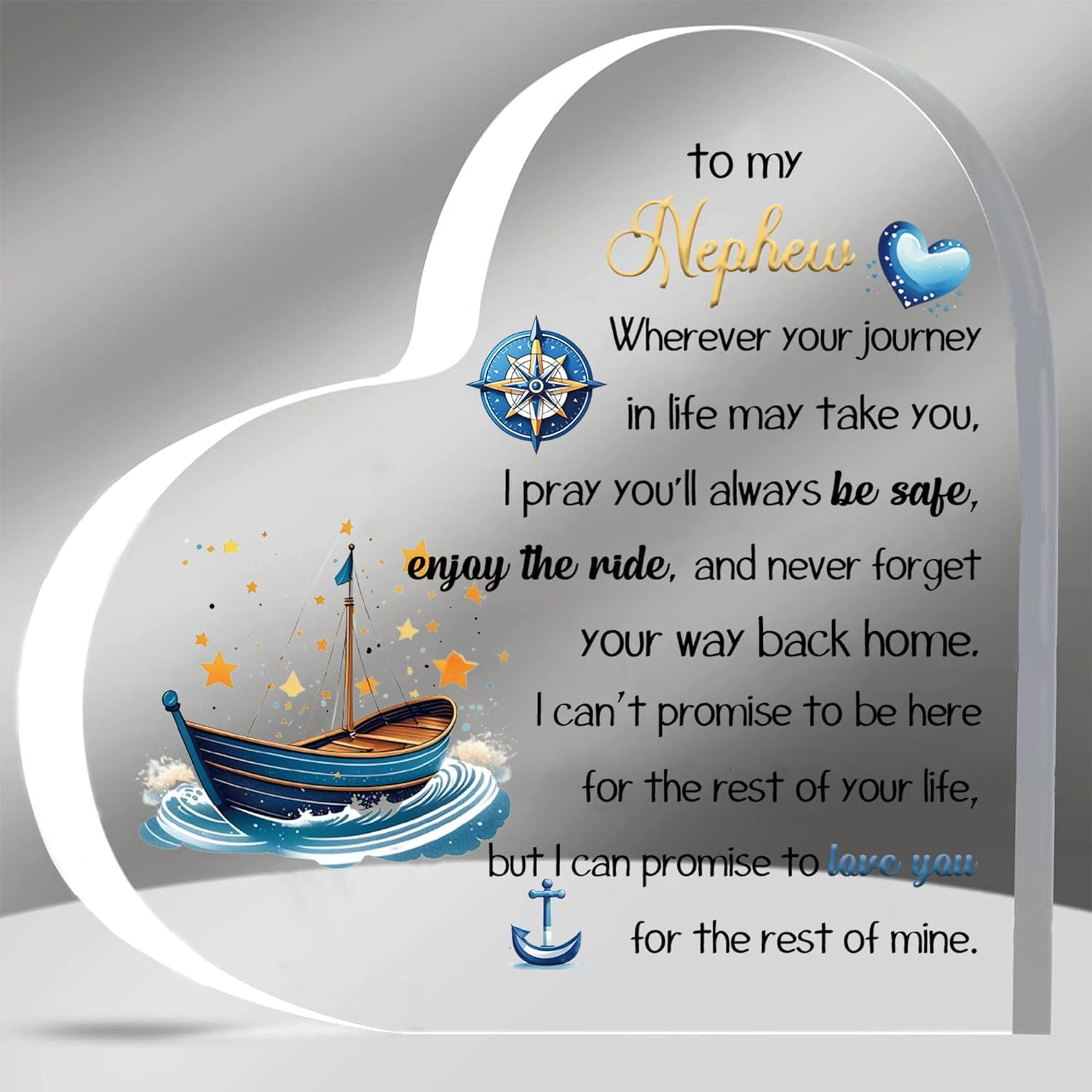 Nephew Inspirational Birthday Gifts Acrylic Plaques My Boy Graduation ...