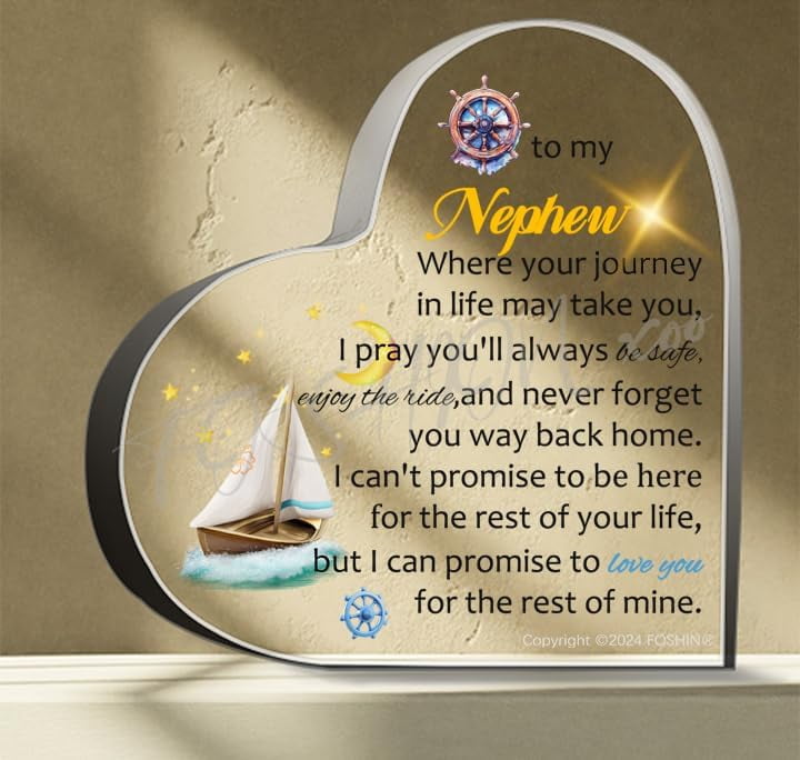 Nephew Inspirational Birthday Gifts Acrylic Plaques My Boy Graduation ...