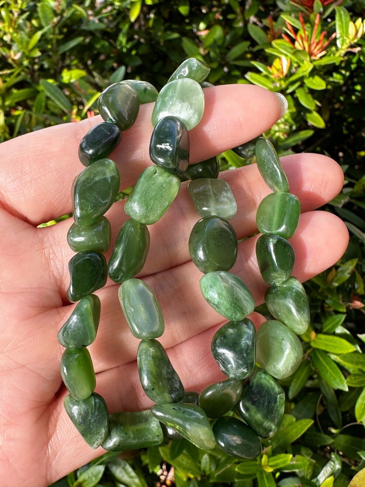 Nephrite Jade Crystal Nugget Bracelet 8-11mm - Dispelling Fear and ...