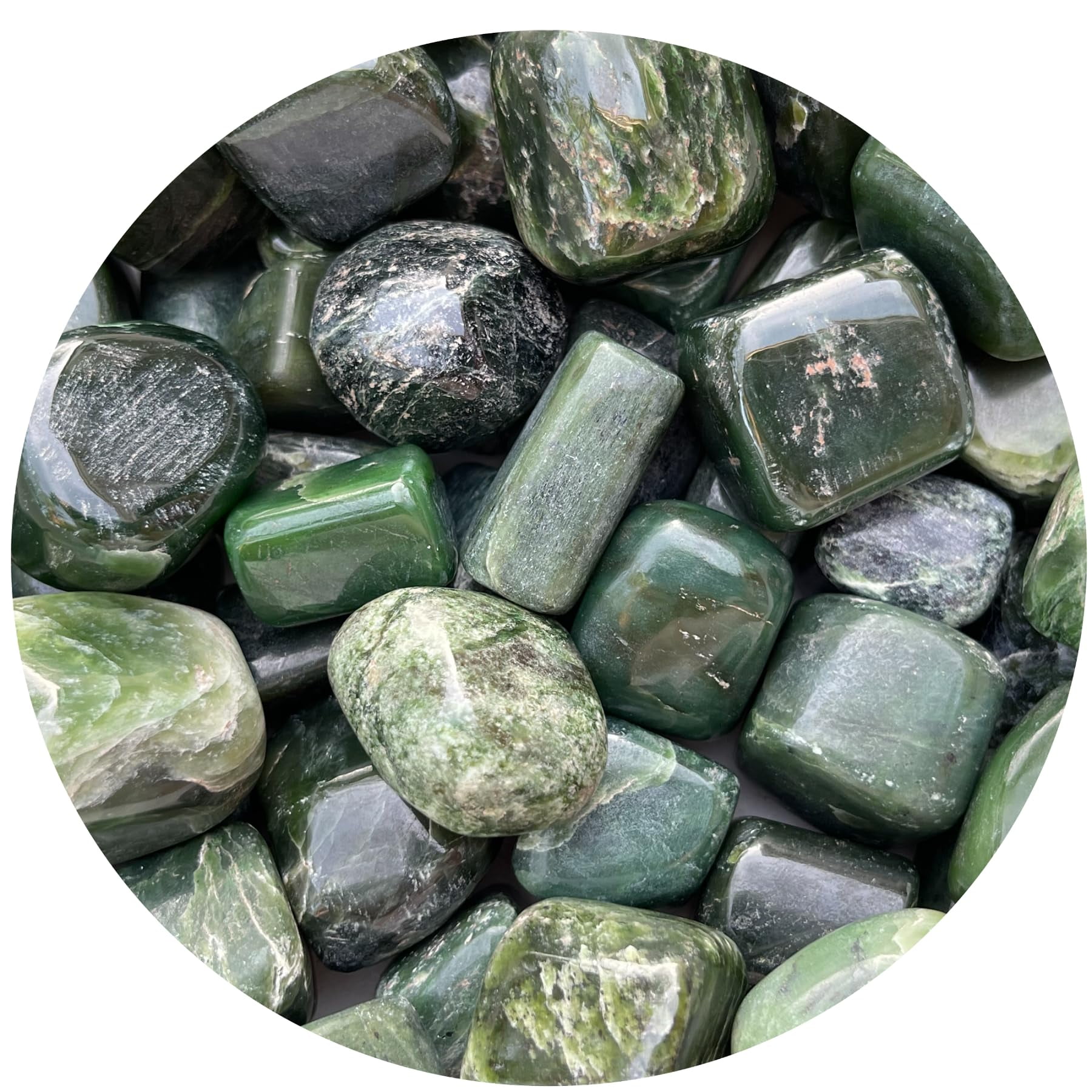 Nephrite Jade Tumbled Stones, Polished Nephrite Jade Gemstone, Nephrite ...