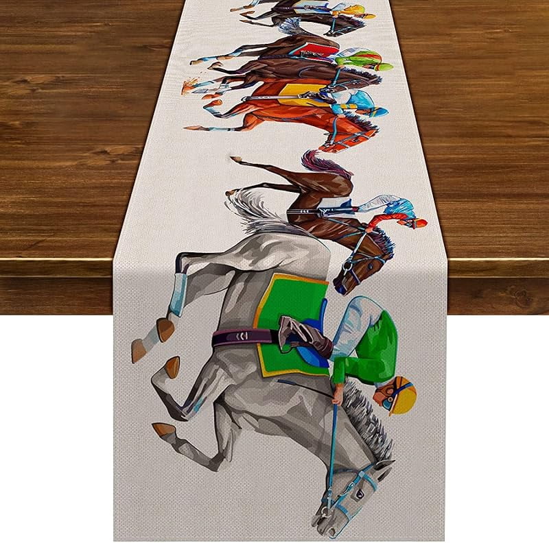 Nepnuser Kentucky Derby Table Runner 2025 Horse Race Jockey Decoration ...