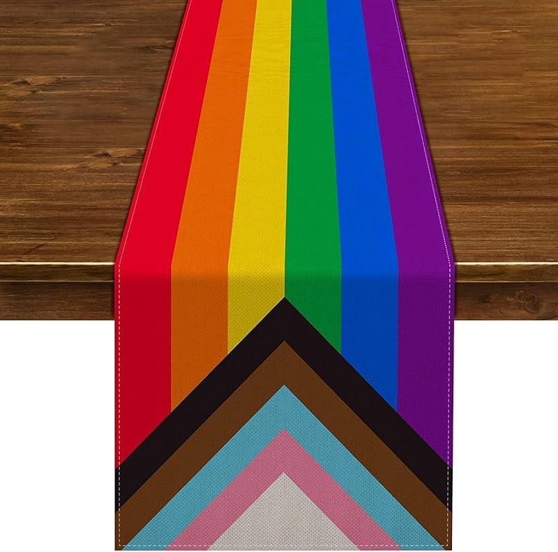 Nepnuser Rainbow Table Runner Rustic June Pride Month LGBTQ+ Party ...