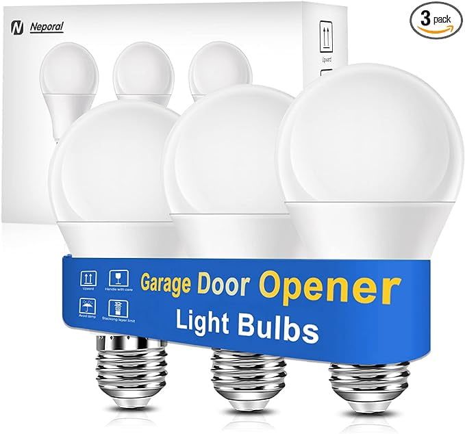 Neporal Garage Door Opener LED Light Bulb Universal A19 9W 60W ...