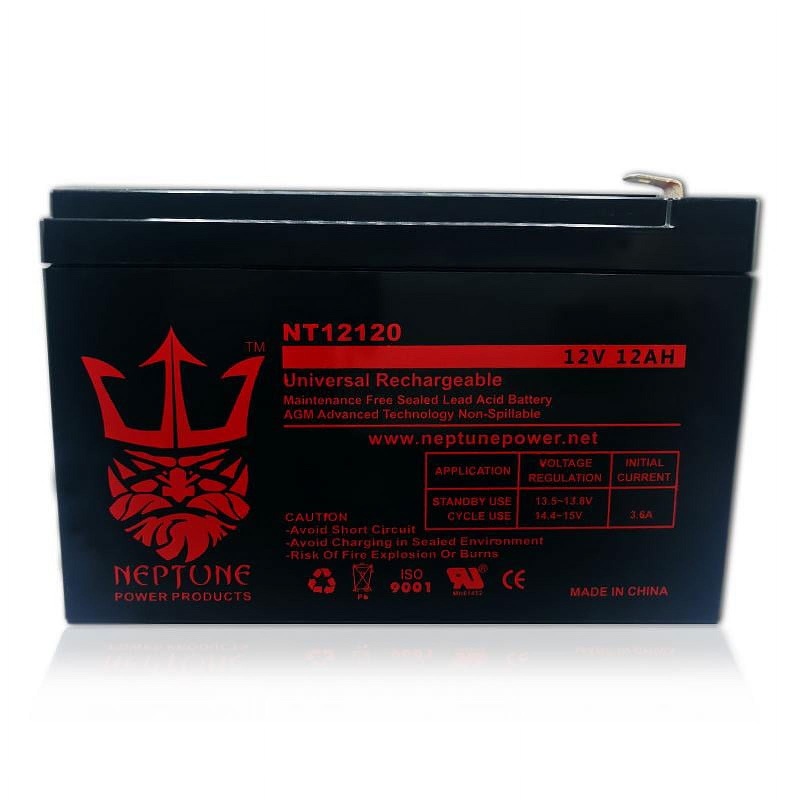 Neptune 12V 12Ah SLA Sealed Lead Acid Battery, Charge Terminals, AGM ...