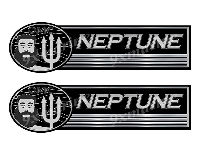 Neptune Custom Stickers - 10 inch long set. Remastered Name Plate ...