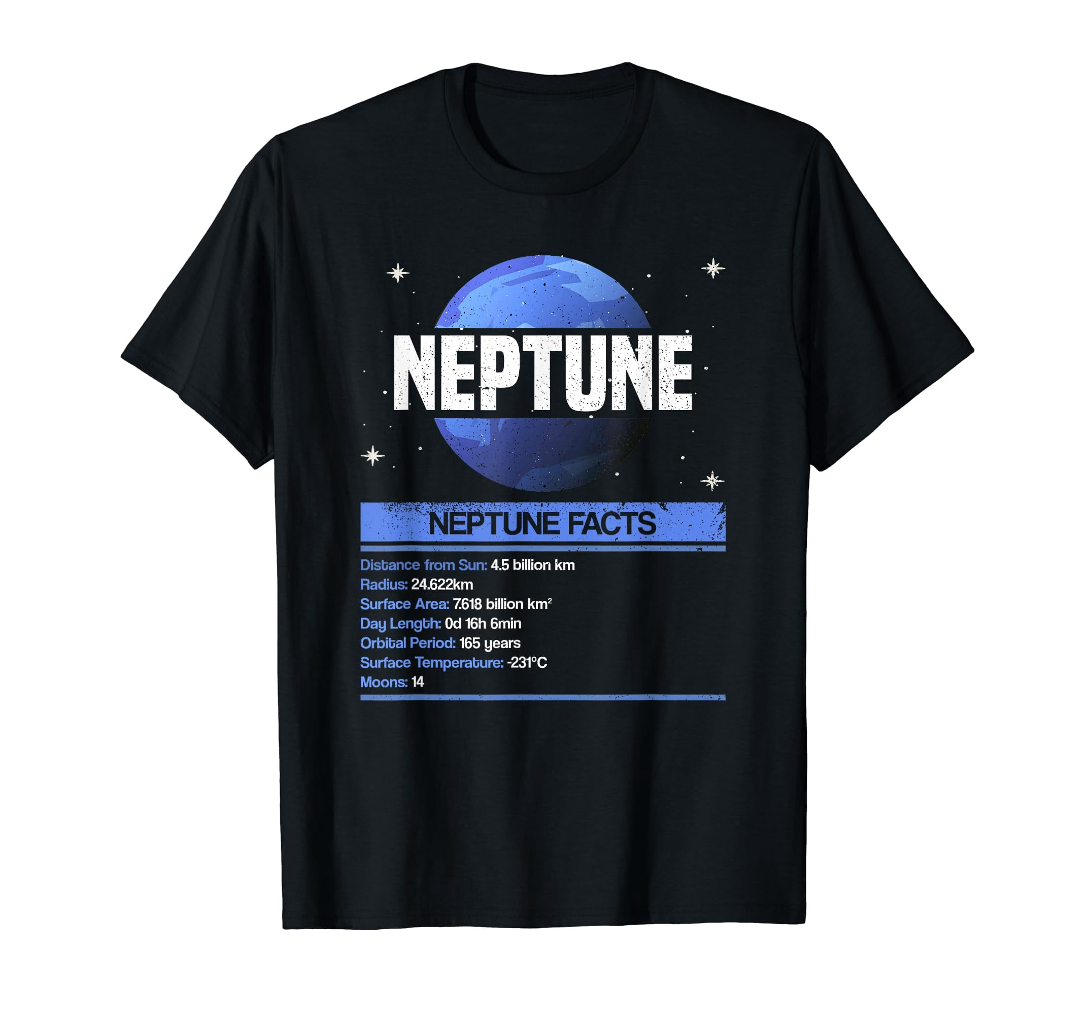 Neptune Facts - Planet Space Lover Solar System T-Shirt - Walmart.com