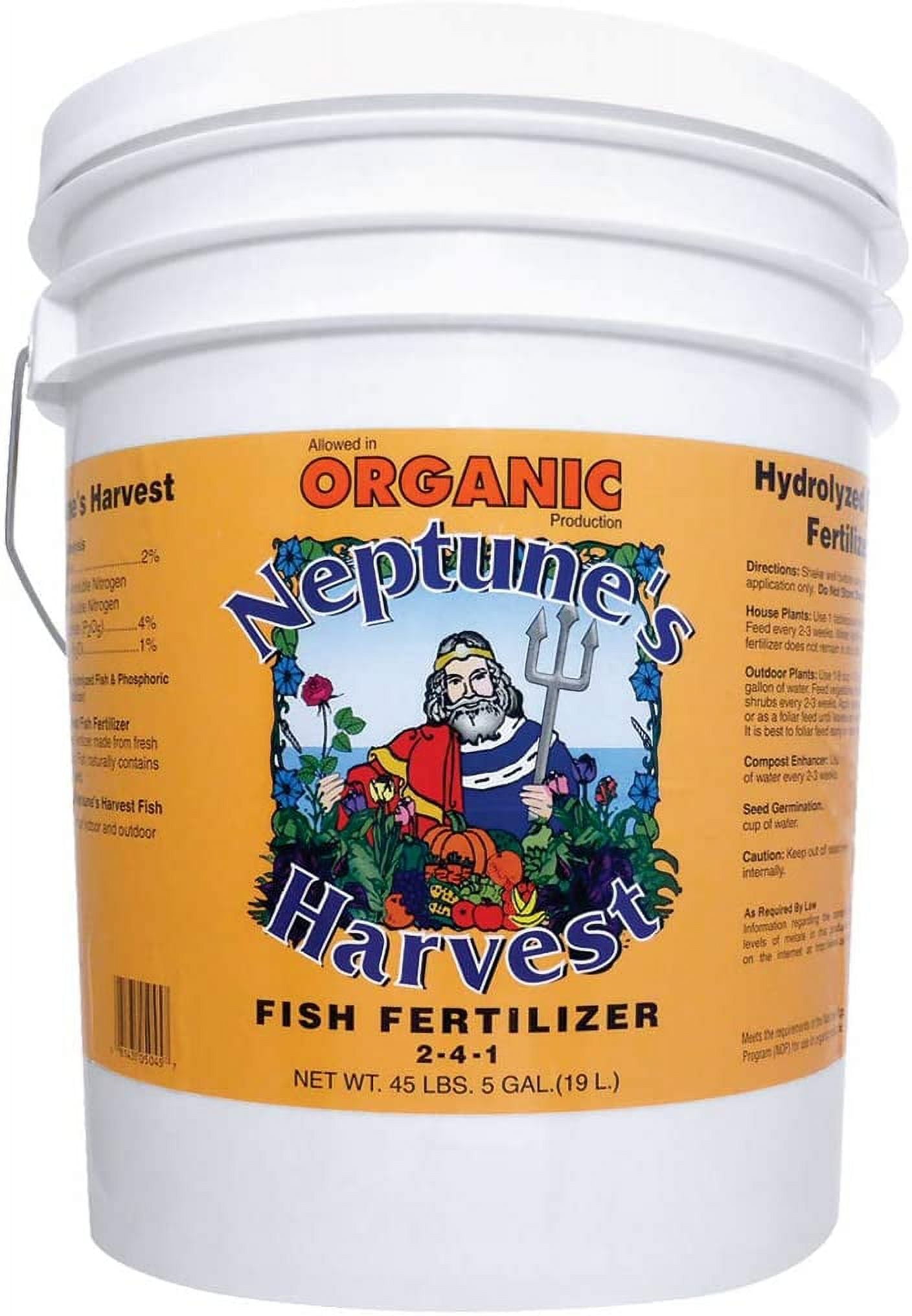Neptune's Harvest Fish Fertilizer 2-4-1 (5 Gallon Pail) - Walmart.com