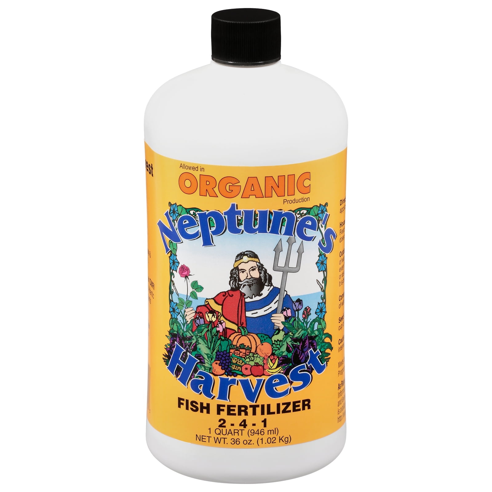 Neptune's Harvest Fish Fertilzer - Orange Label - 36 oz - Walmart.com