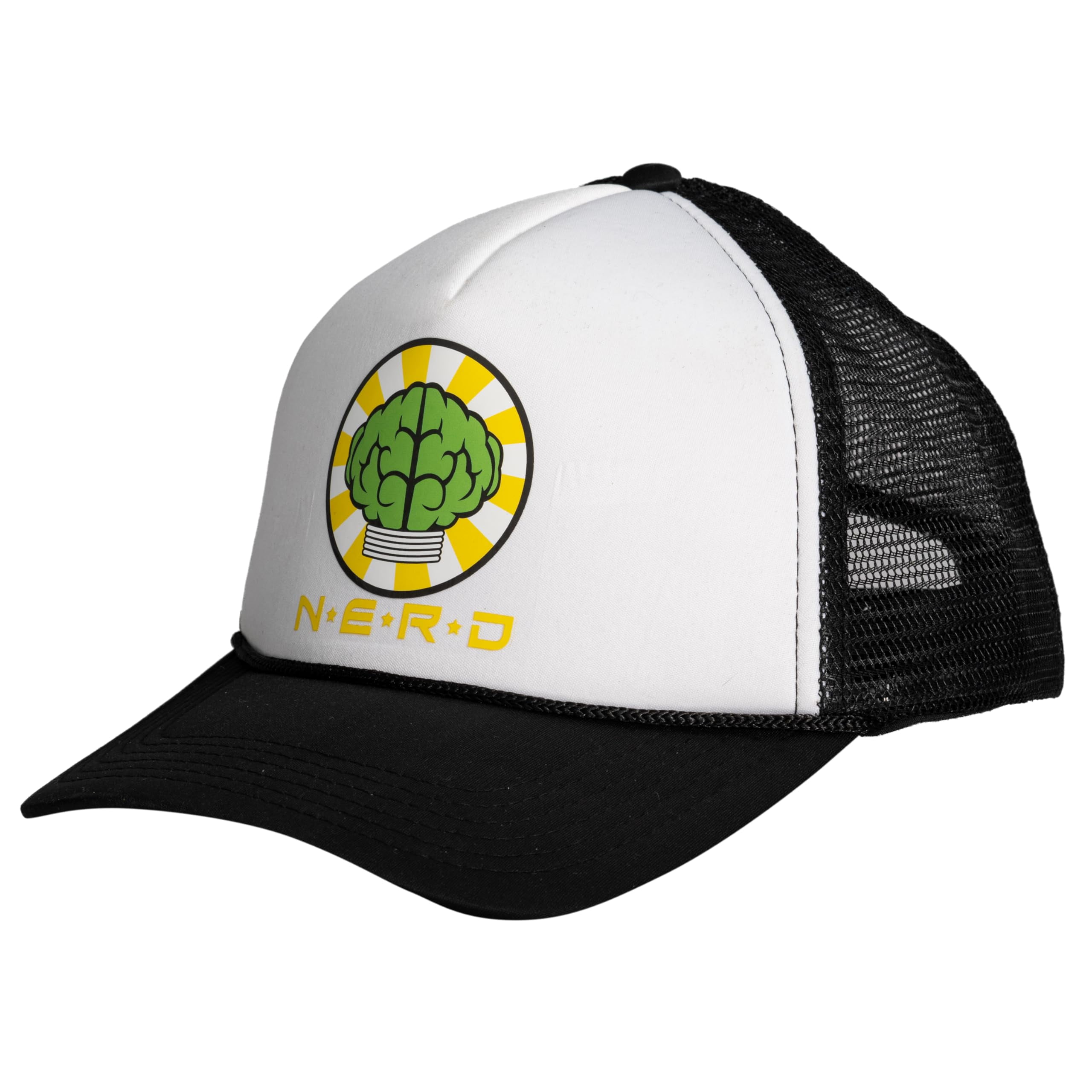 Nerd Trucker Hat Light Bulb Brain Adjustable Snap On Baseball Cap ...