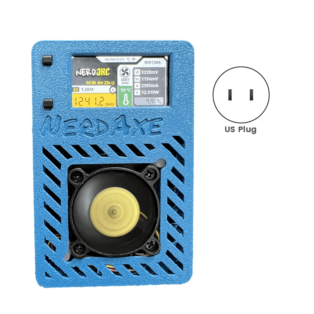 NerdAxe Miner Nerdminer 500Gh/S S19XP BM1366 ASIC Bitaxe Bitcoin Mini Miner 1.9inch Display ...