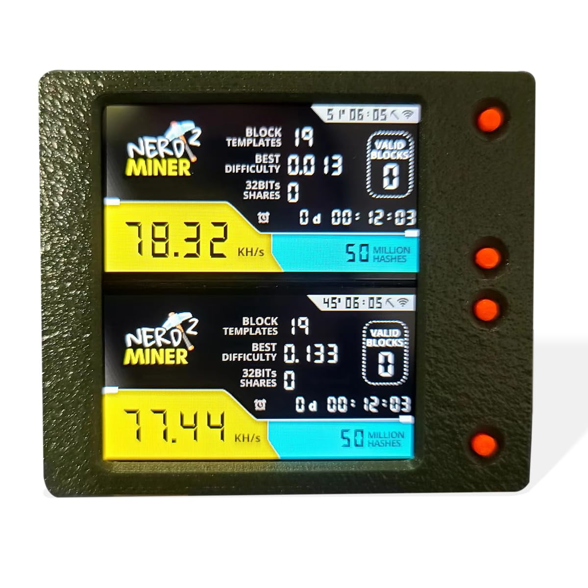 NerdMiner V2 Plus Version 78KH/s*2 T-Display S3 1.6.3 Bitcoin Solo Lottery Miner S19 Mini Win 6. ...