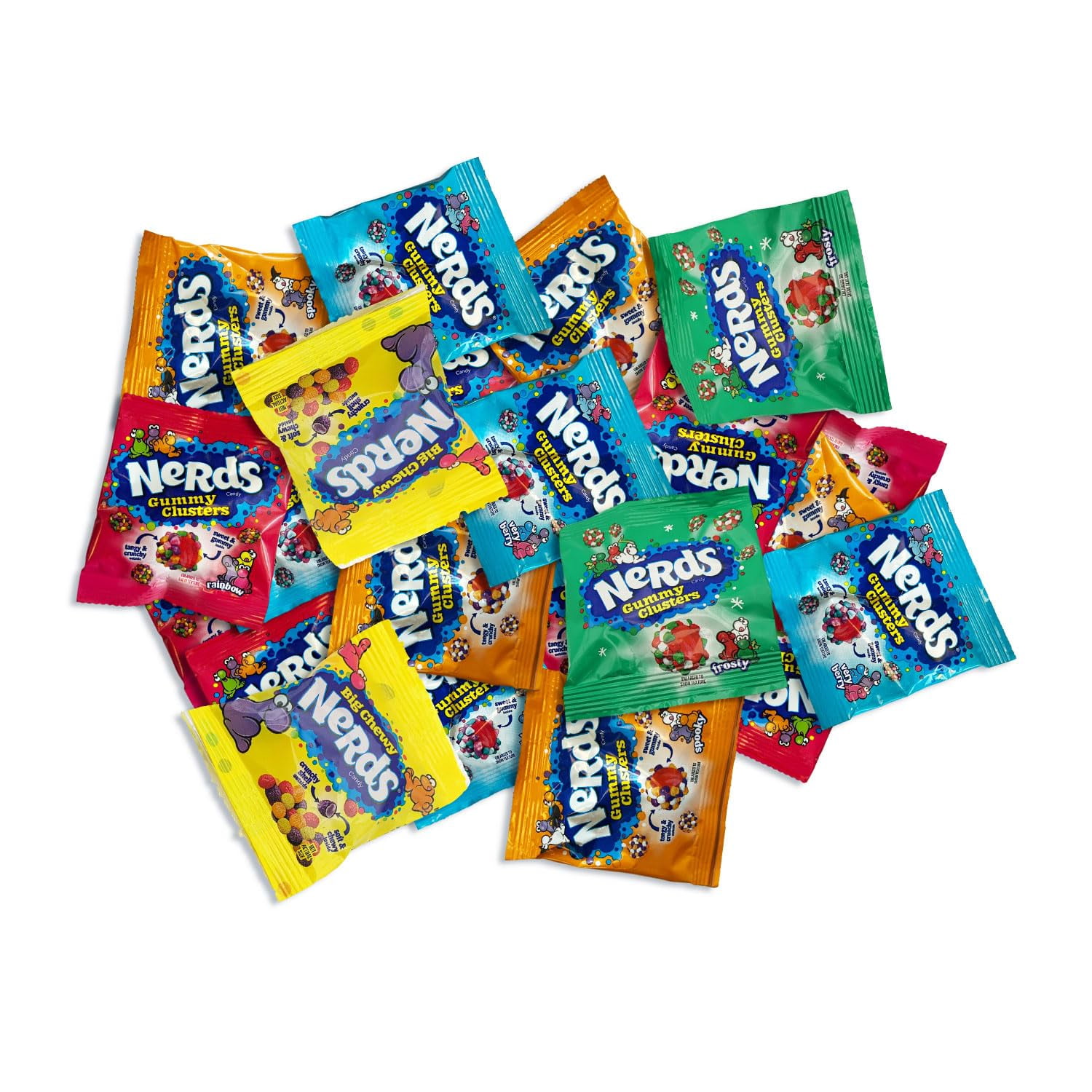 Nerds Assorted Gummy Clusters - 1 lbs Individually Wrapped Candy Pack ...