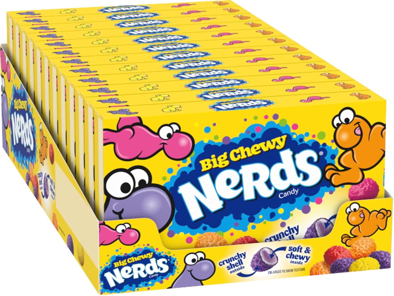 Nerds Big Chewy Candy, 4.25 Ounce Movie Theater Candy Boxes (Pack of 12) - Walmart.com