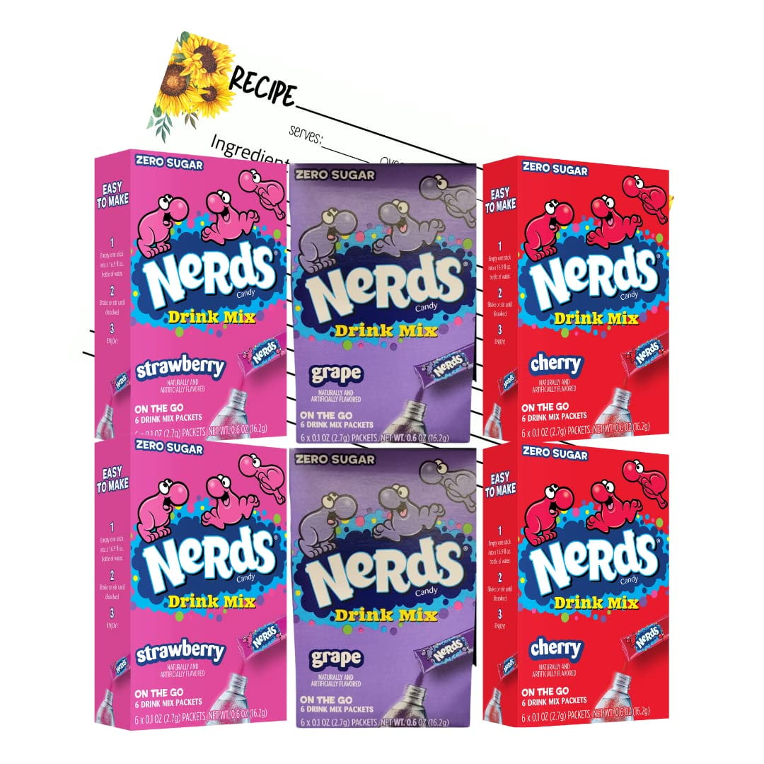 NERDS Water Drink Mix Packets, Cherry, Grape, Strawberry, 36 Pack ...