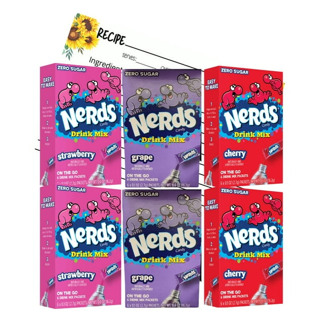 Nerds Candy Flavored Sugar Free Water Drink Mix Packets Variety Pack ...