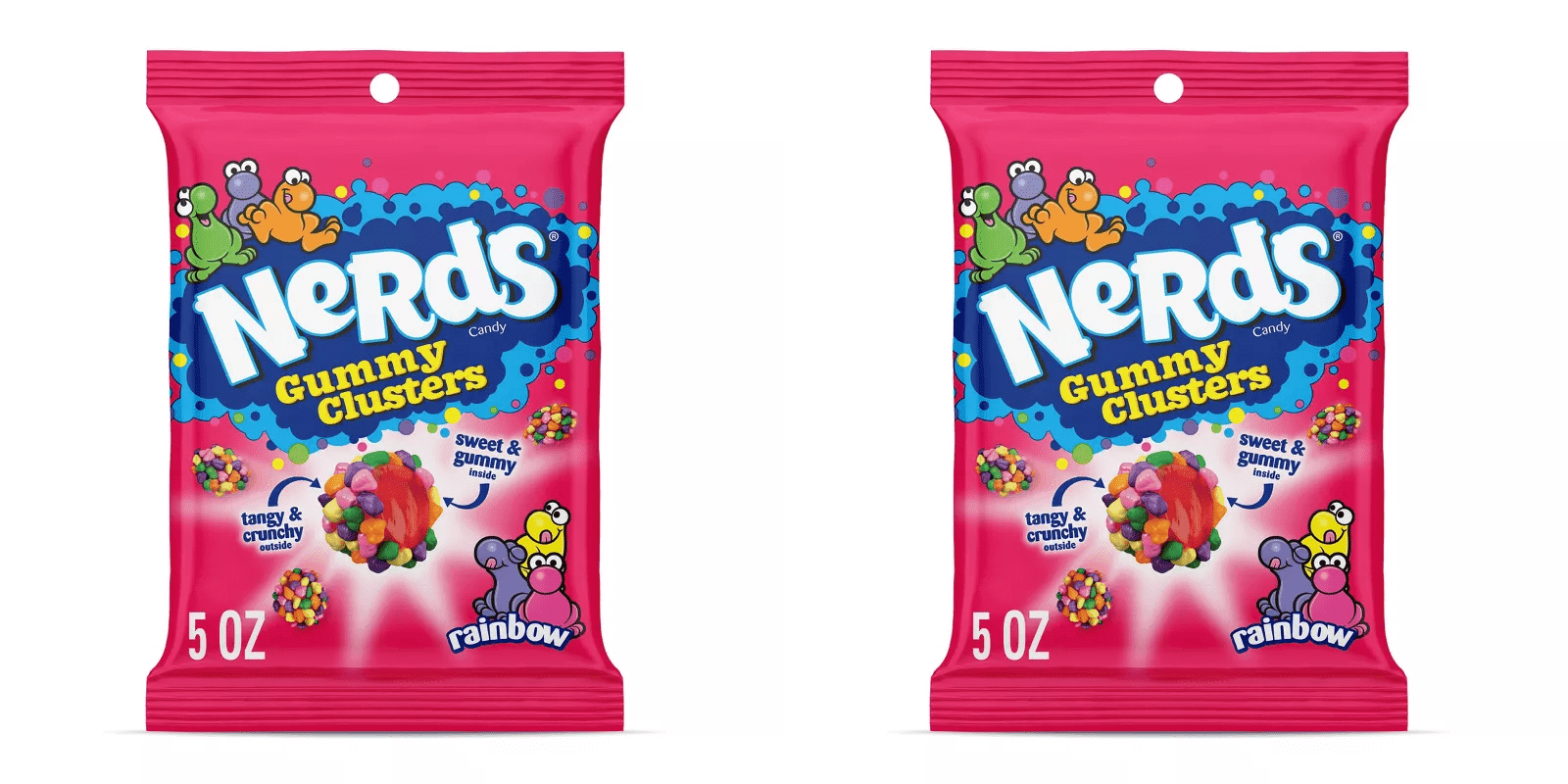 Nerds Candy Gummy Clusters, Gummy Candy, Nerds Gummies, 5oz, Pack of 2 ...