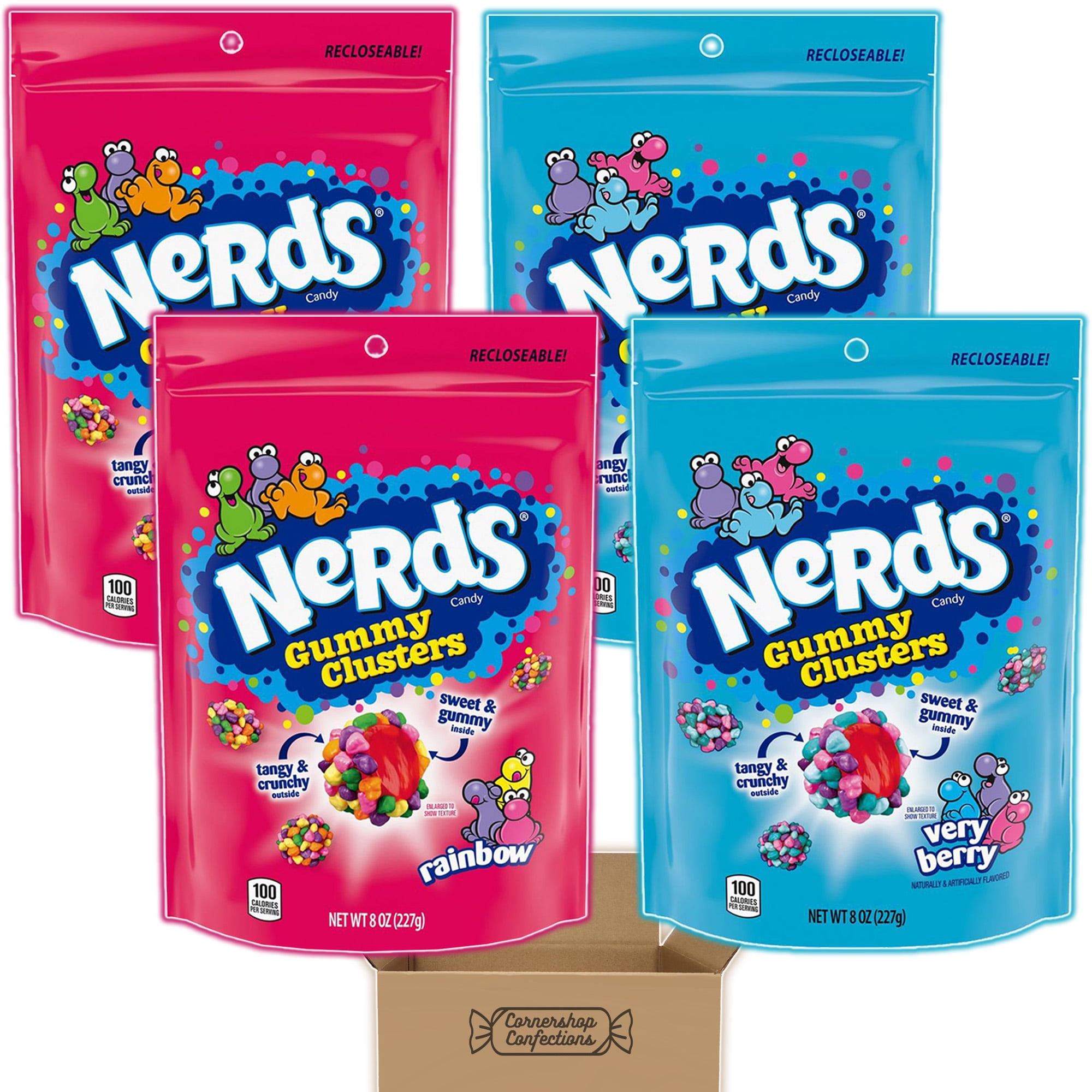 Nerds Clusters 2 Pound Variety Share Pack - Original Rainbow and Very ...