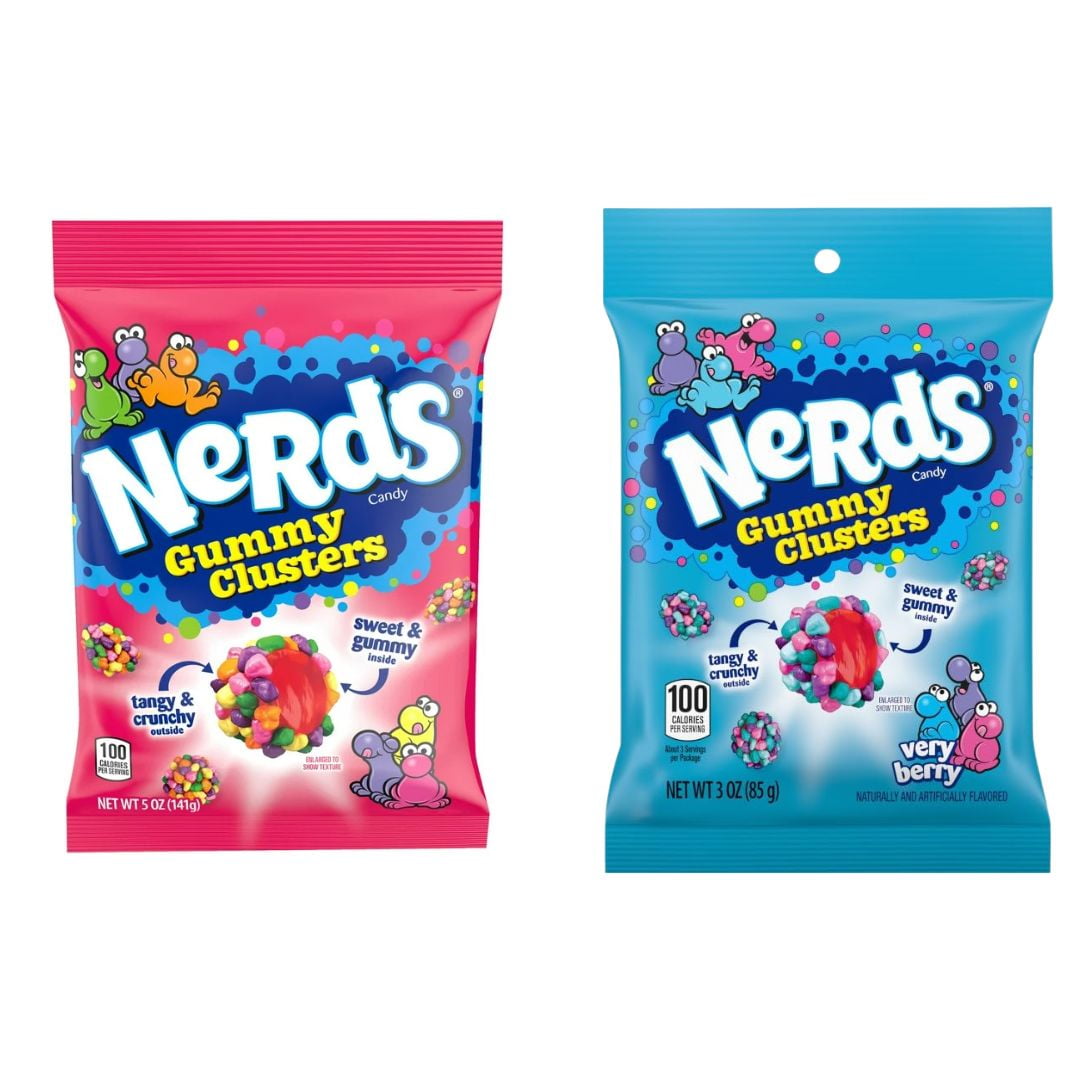Nerds Clusters Variety 2 Pack (Rainbow 5 Oz, Very Berry 3 Oz) - Walmart.com
