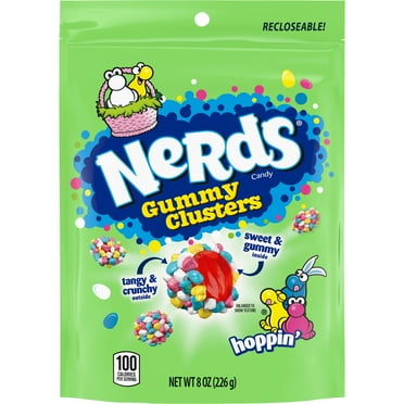 NERDS Gummy Clusters Candy, Berry Punch Rush, Crunchy and Gummy, 8 oz ...
