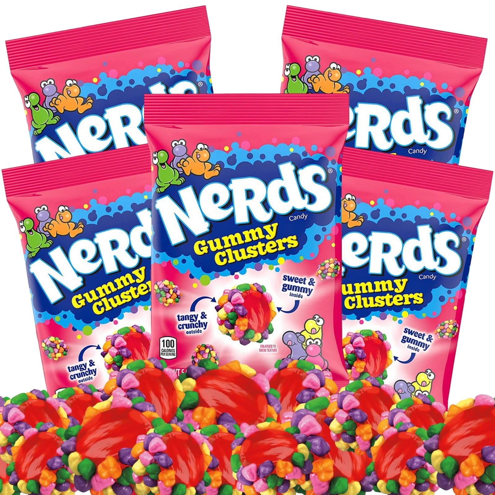 Nerds Gummy Cluster - Rainbow Flavor (5 bags, 5 oz each) - Includes ...