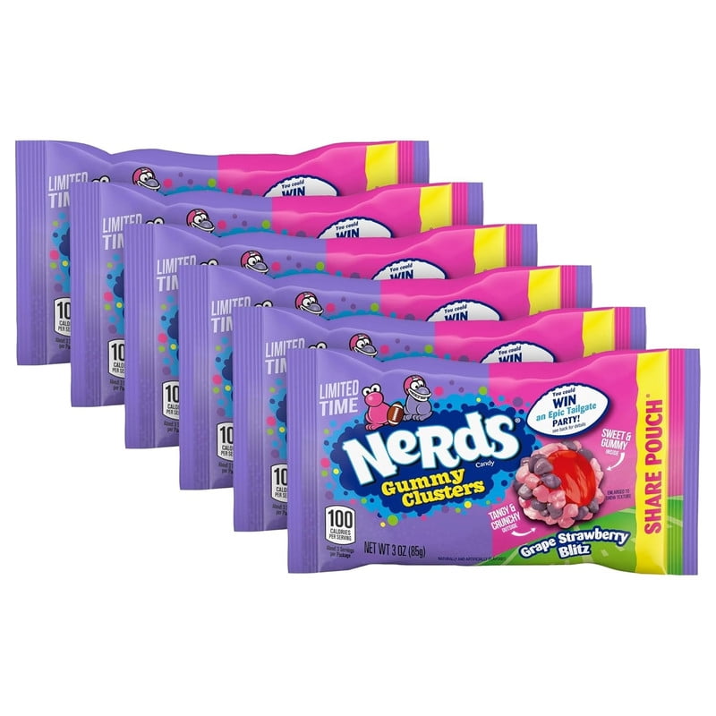 Nerds Gummy Clusters Candy - Grape & Strawberry Blitz - Chewy Fruity ...