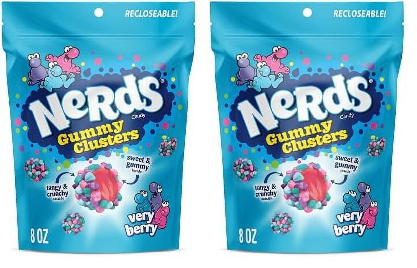 Nerds Gummy Clusters Candy, Very Berry, Resealable 8 Ounce Bag (Pack of ...