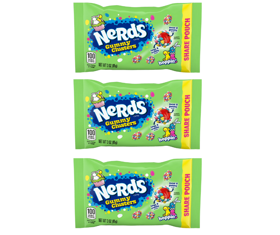 Nerds Hoppin’ Gummy Clusters Easter Candy, 3 oz Share Pack - 3 Pack ...