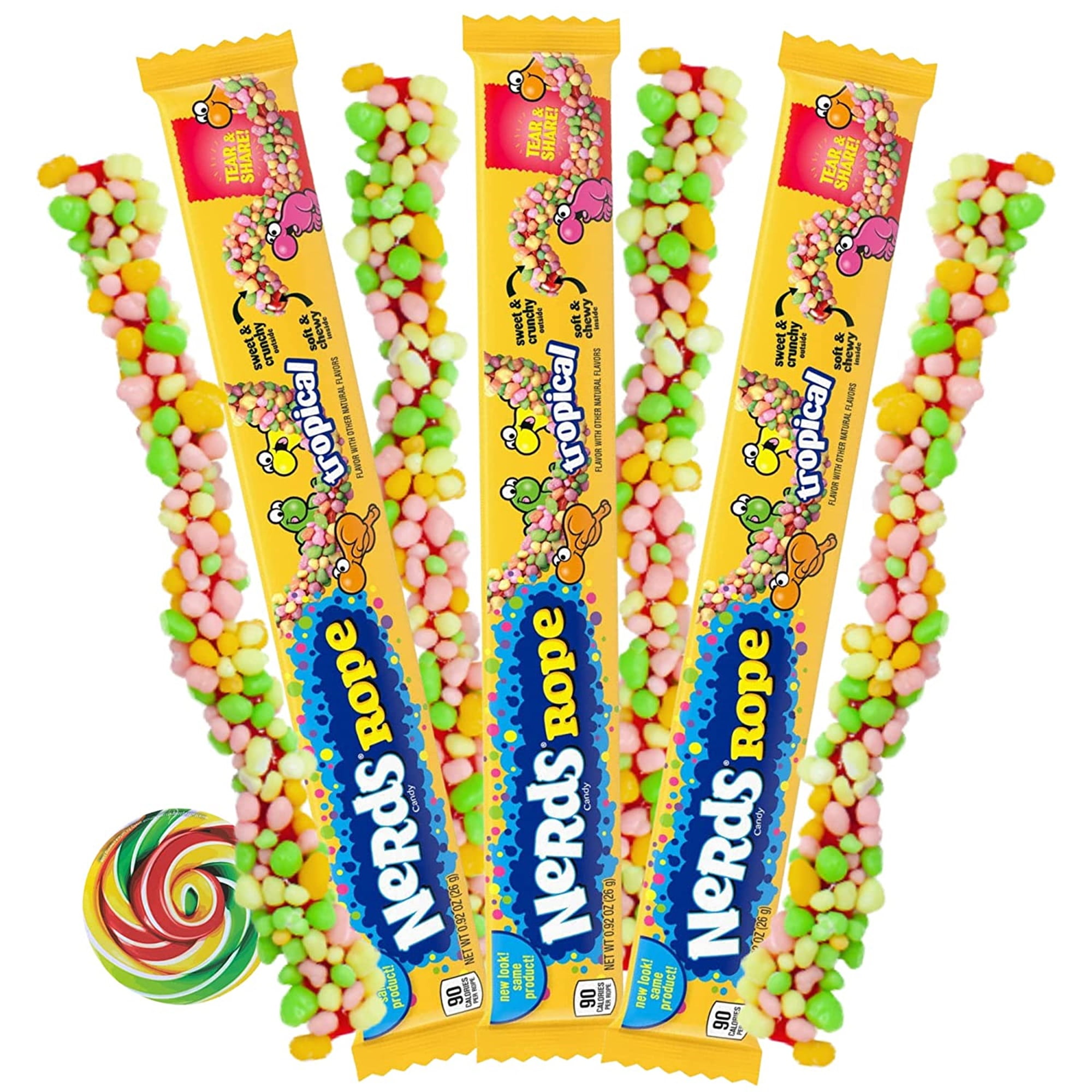 Nerds Tropical Ropes, Birthday Party Favor Candy, Pack of 3, .92 Ounces ...