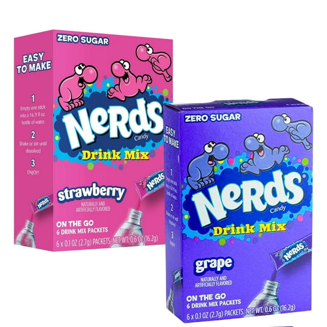 Nerds Singles To Go Powdered Drink Mix, 1 Strawberry and 1 Grape Flavor ...