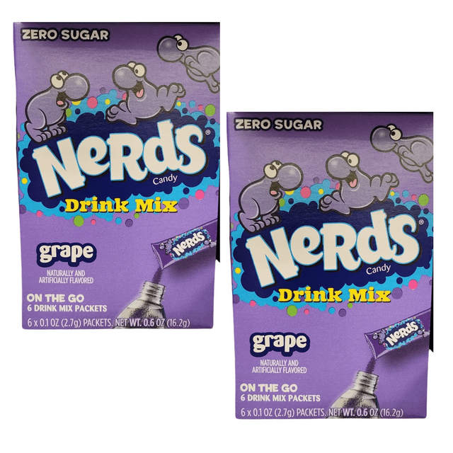 Nerds Grape Sugar-Free Drink Mix, Low-Calorie, 6 Packets/Box, Pack of 2 ...