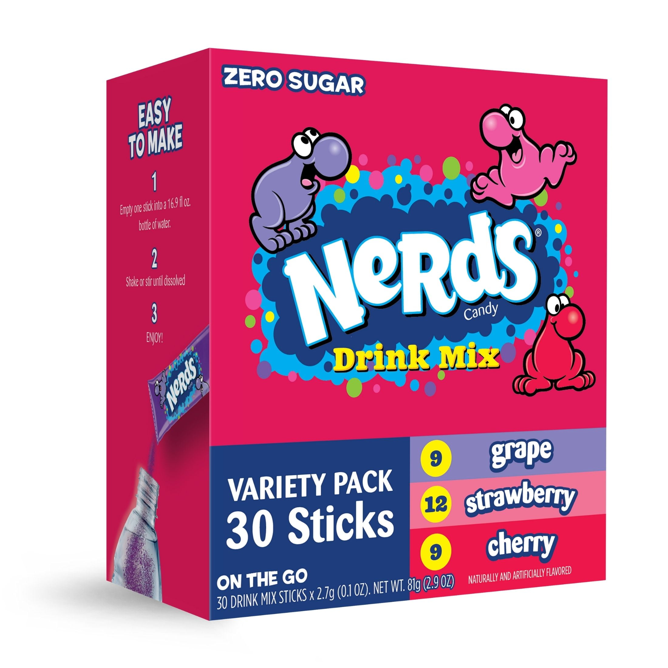 Nerds 30ct Powdered Drink Mix Variety Pack, Sugar Free, On the Go ...