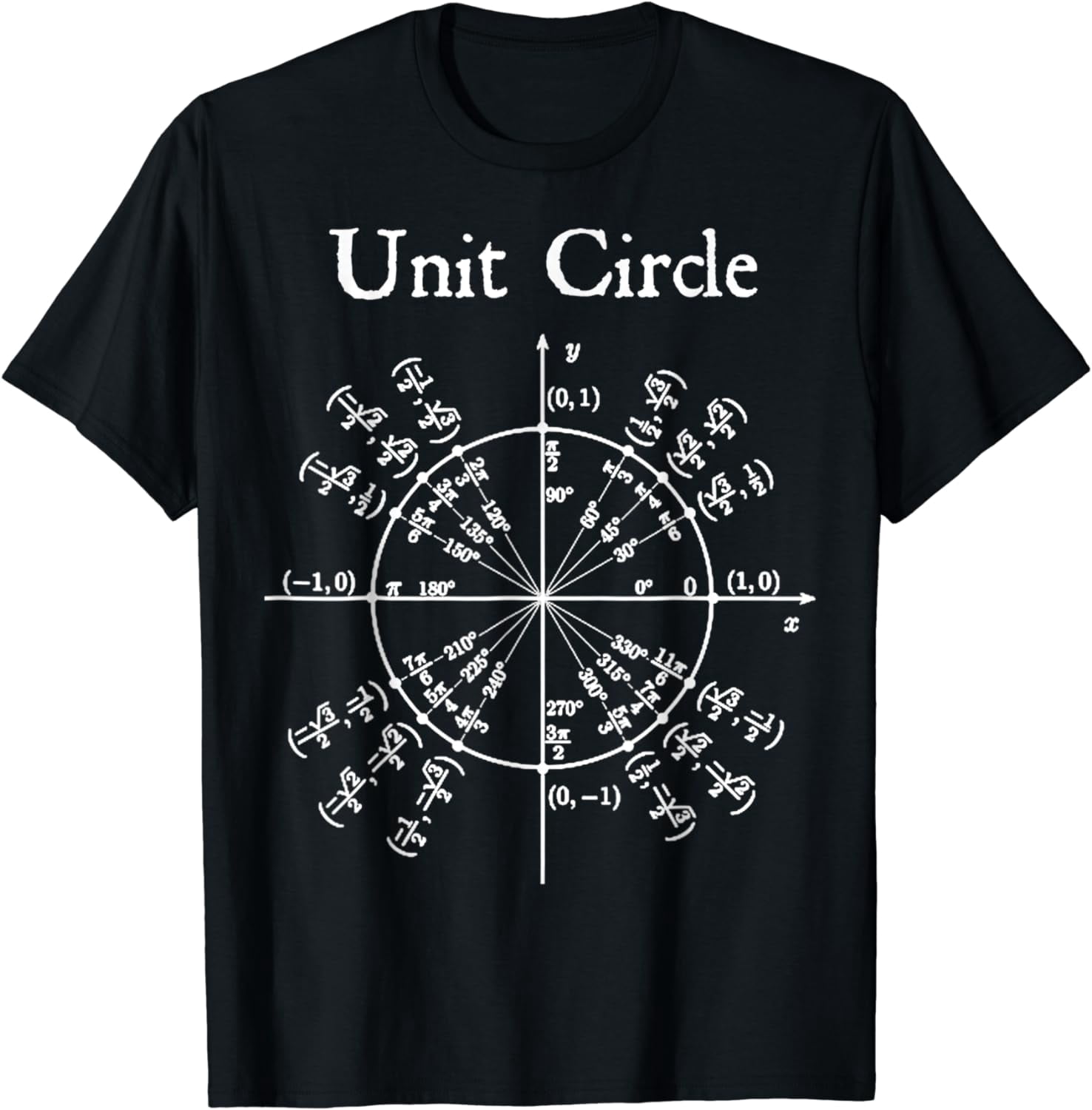 Nerdy Unit Circle Trigonometry Calculus Math Teacher Geek T-Shirt ...