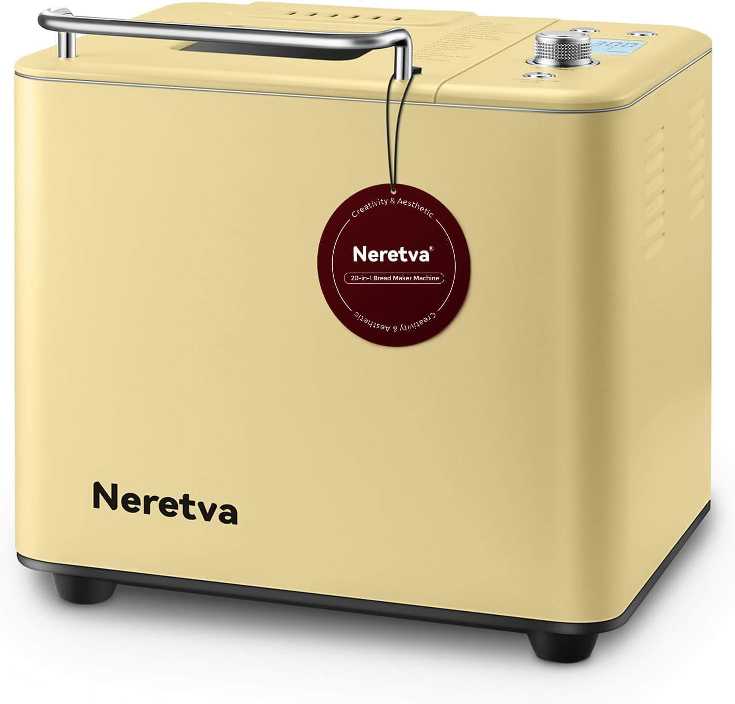 Neretva 20-IN-1 Bread Maker, Dual Heater 2LB Bread Machine All Metal ...