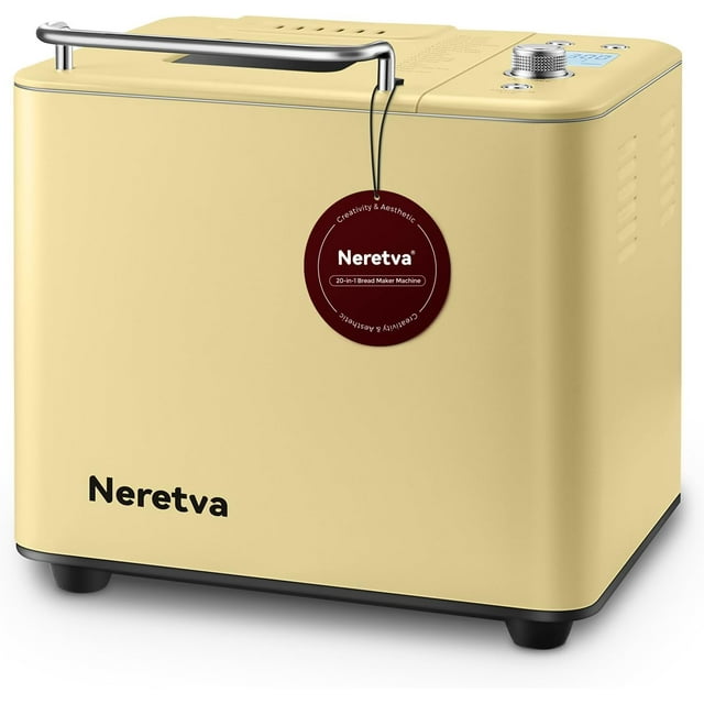 Neretva 20-IN-1 Bread Maker, Dual Heater 2LB Bread Machine All Metal ...