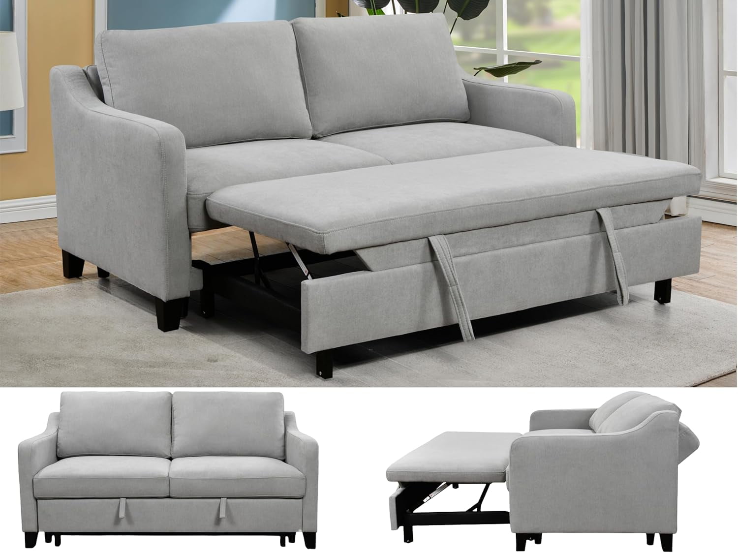 Neretva 69.3'' Queen Size Sleeper Sofa Couch with Pullout Bed ...