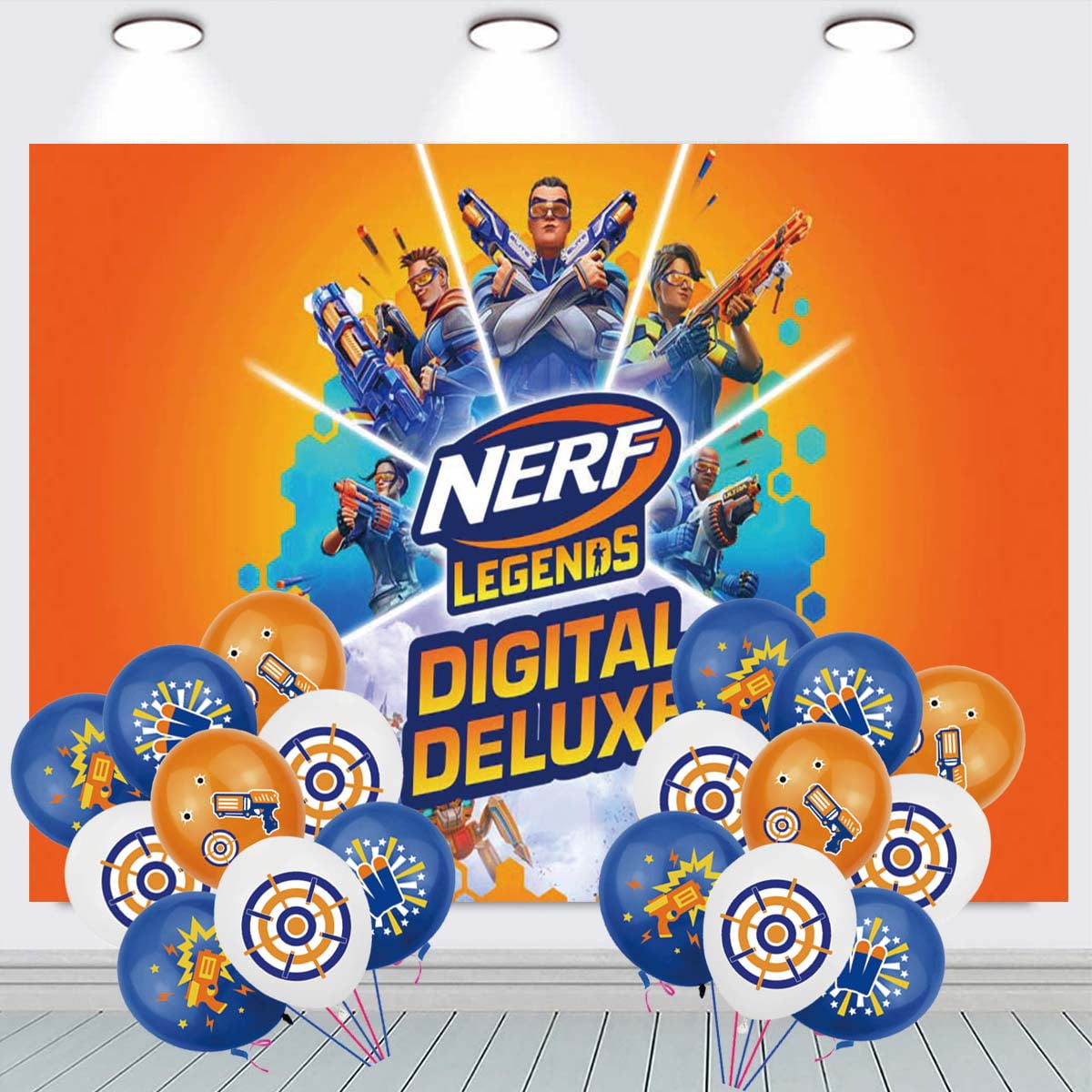 Nerf Banner Backdrop Background Birthday Balloons Party Supplies ...
