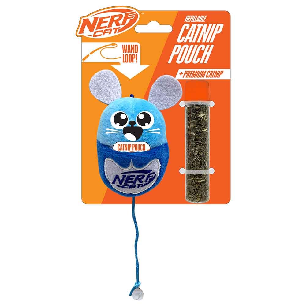 Nerf Cat 3.5in Plush Mouse with Catnip Pouch and Bell Cat Toy - Blue ...