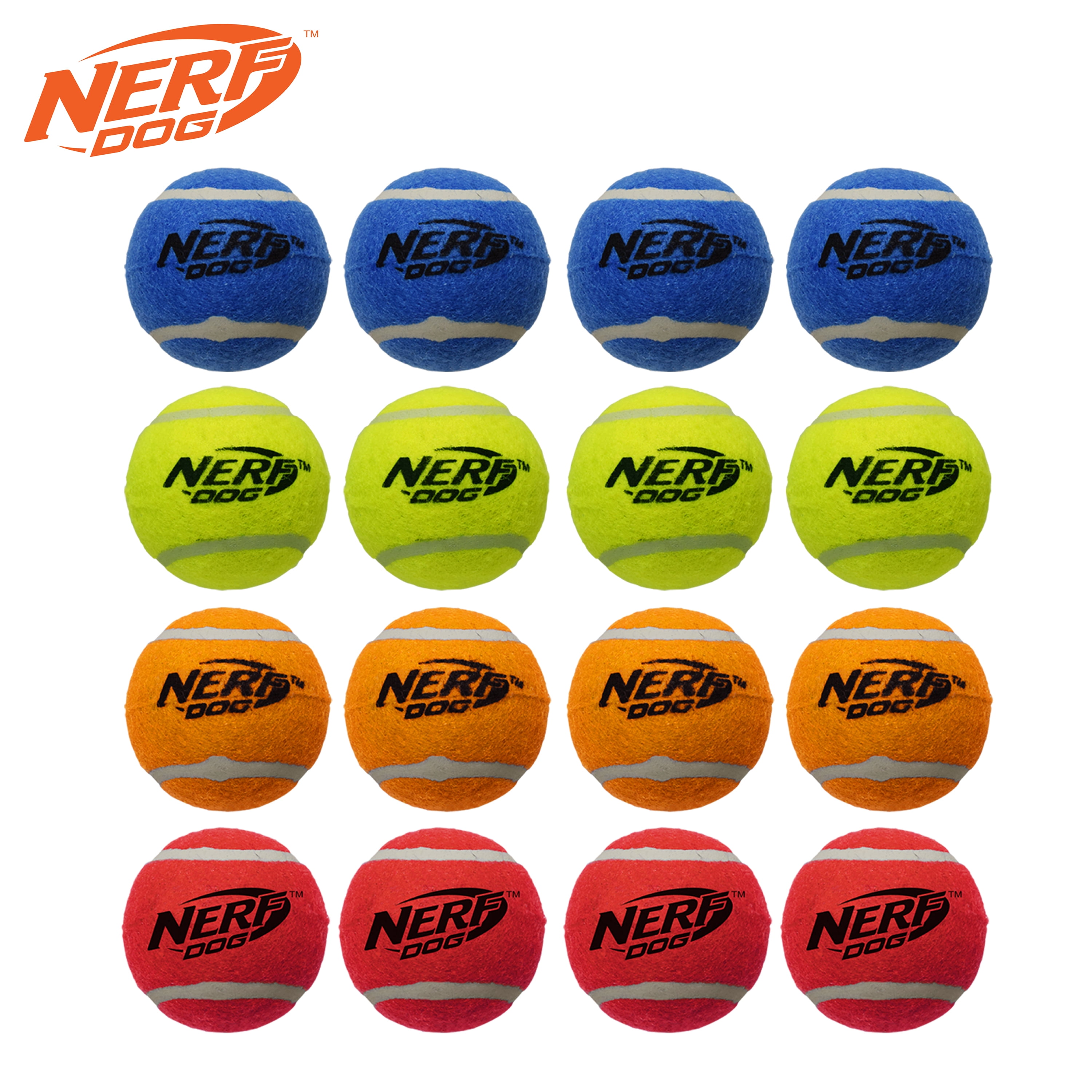Nerf Dog Squeaky Tennis Ball Value Pack, 2.5 inch, 16 Balls - Walmart.com