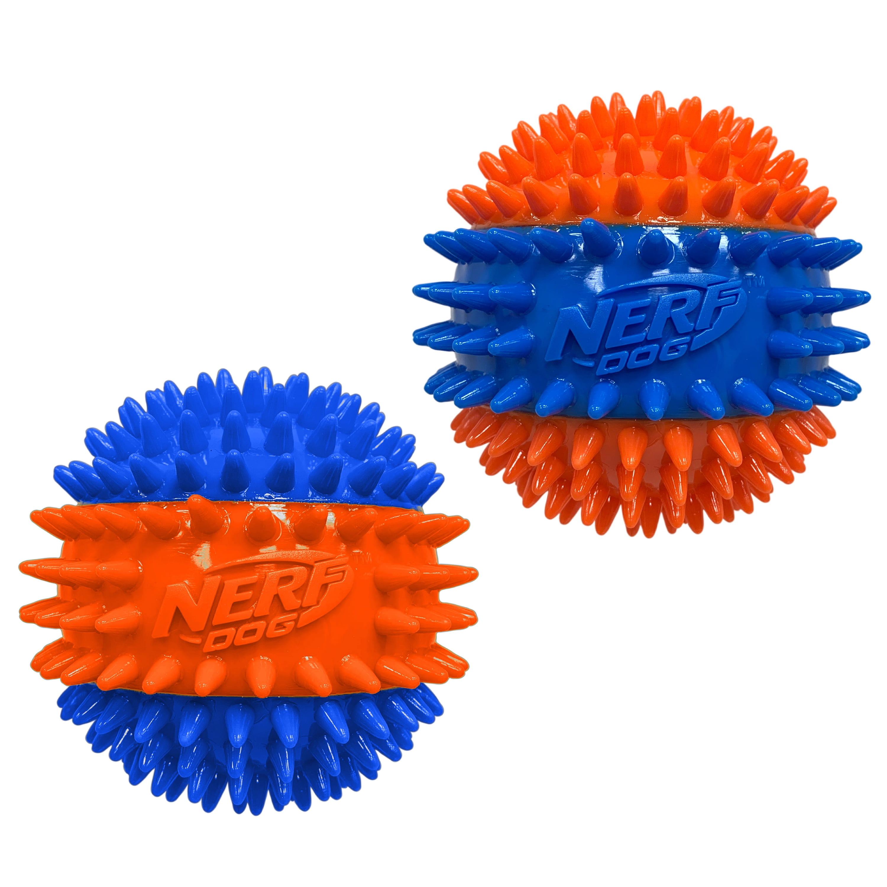 Nerf Dog Squeak Dental Spike Ball Dog Toy, Orange/Blue, 3.7 inch, 2 Pack - Walmart.com