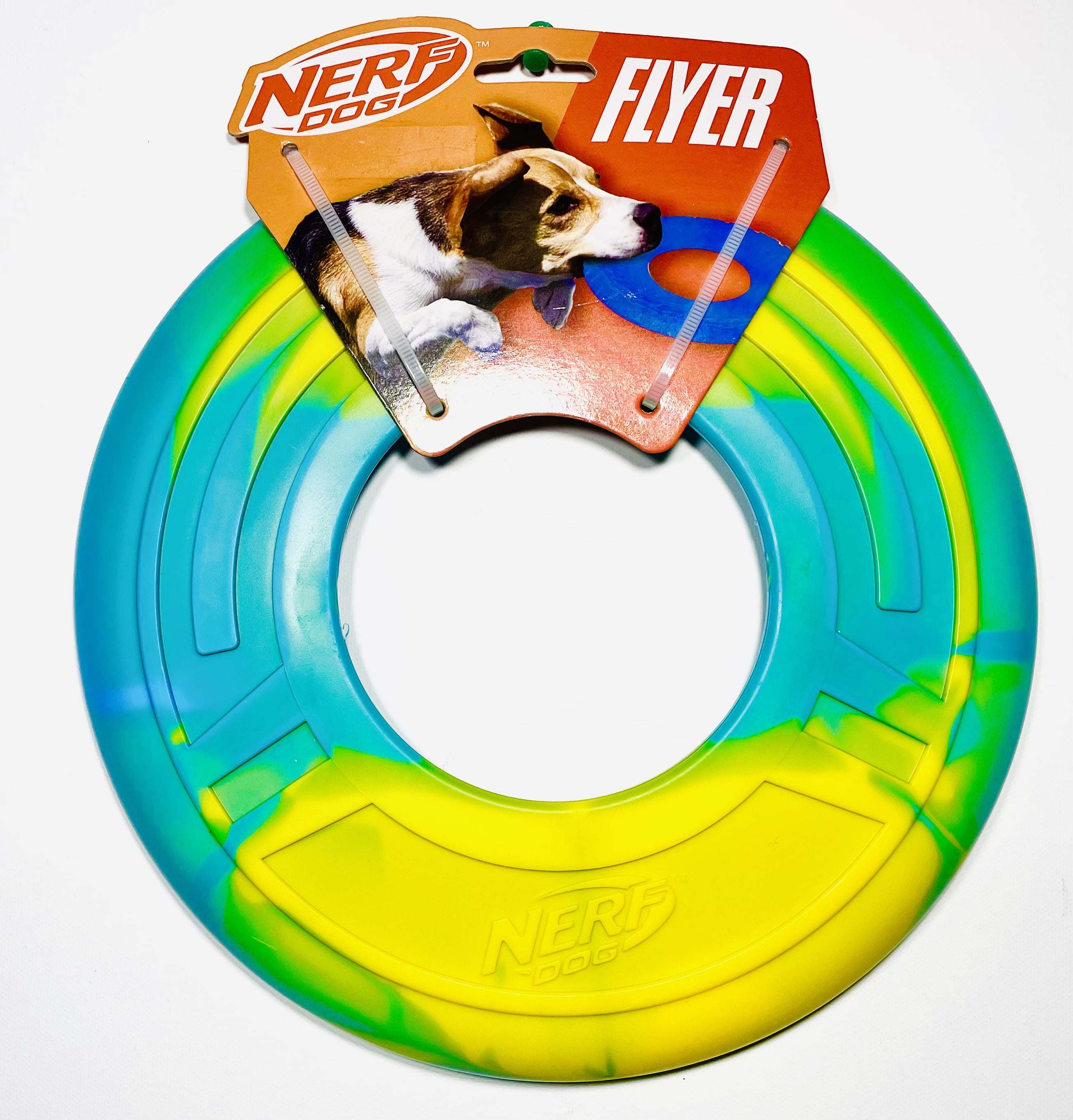 Nerf Dog Flyer Frisbee, Tie Dye, Yellow, Blue & Green - Walmart.com
