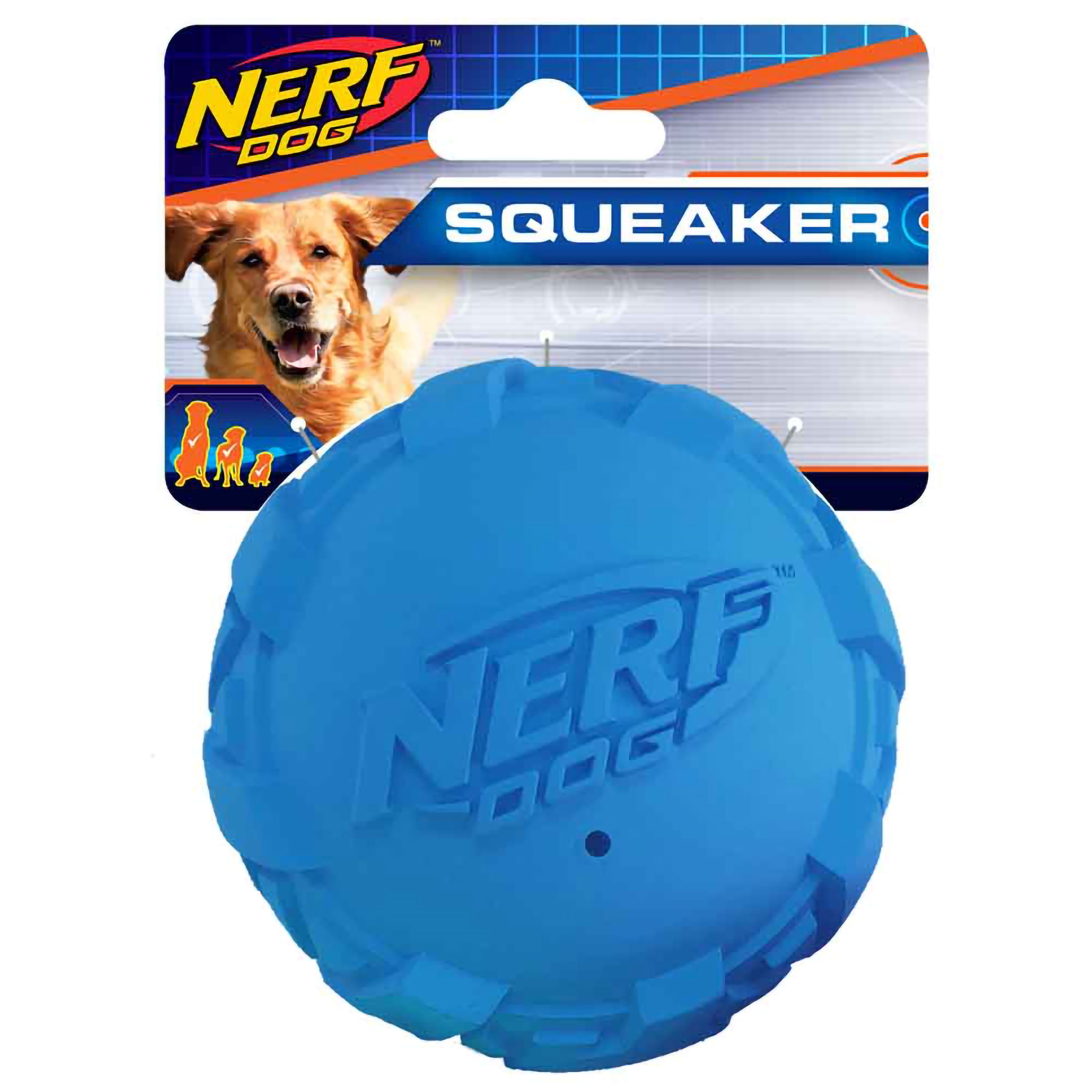 Nerf Dog Medium Tire Tread Squeak Ball, Blue, 3.5 inches - Walmart.com