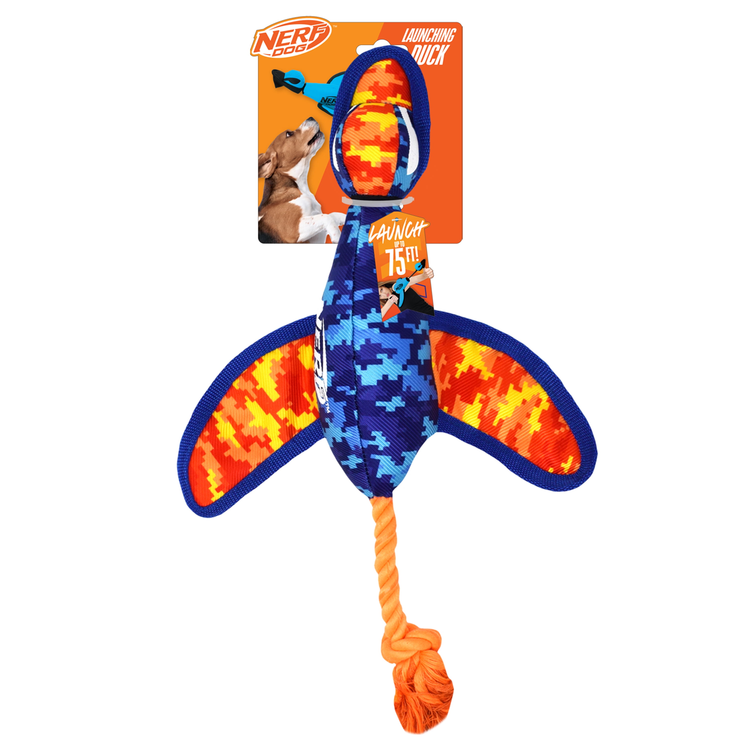 Nerf Dog Nylon Digital Camo Crinkle Wing Duck Launching Fetch Dog Toy ...