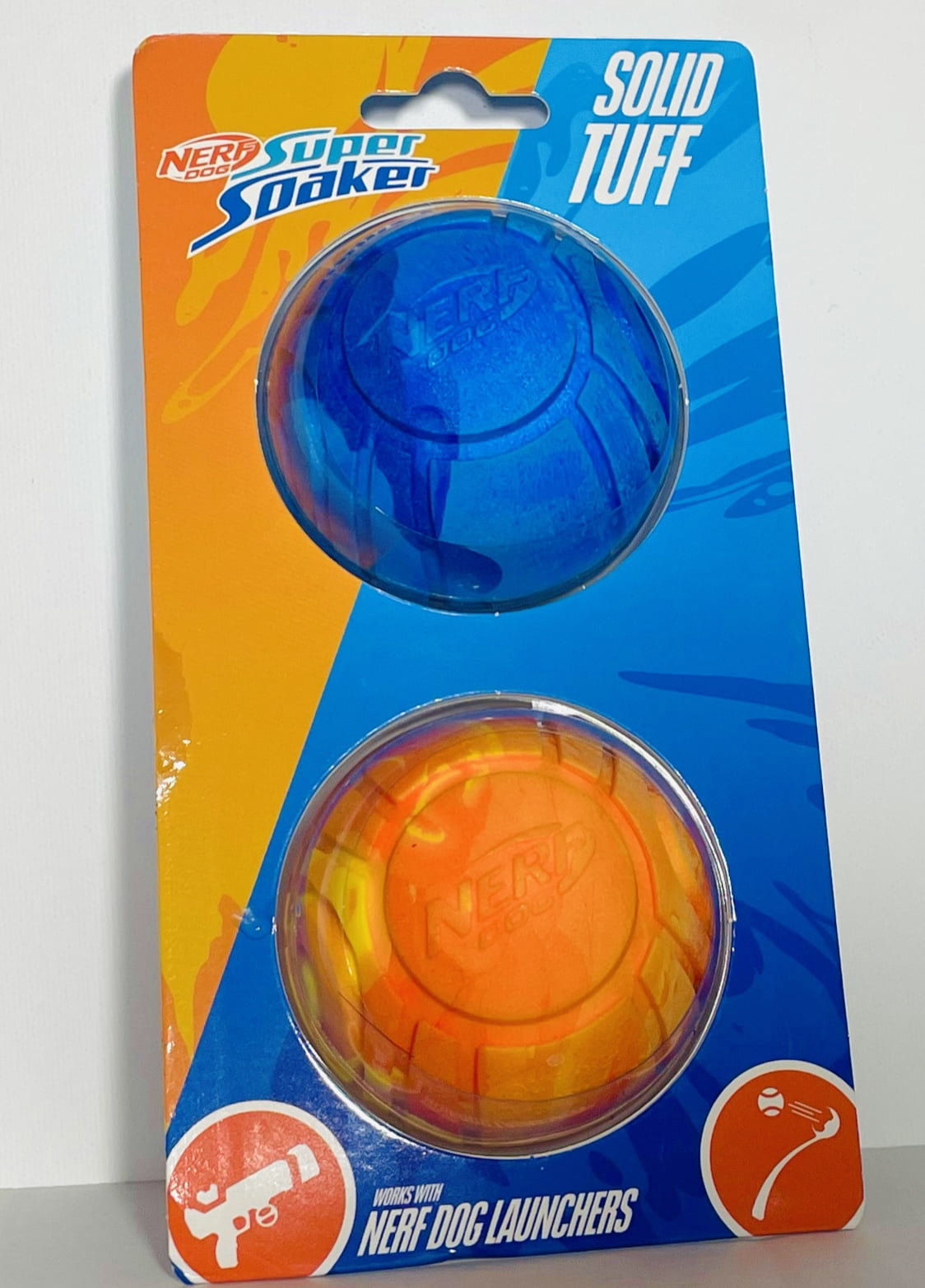 Nerf Dog Super Soaker Solid Tuff 2-Piece Ball 2-Pack with Nerf Dog ...