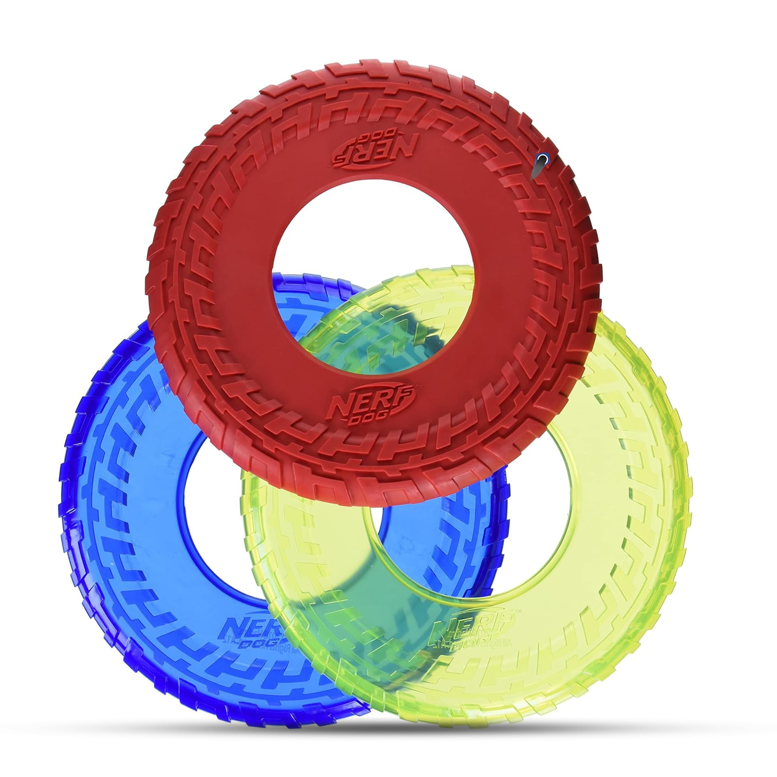 Nerf Dog Tire Flyer MSF2 Dog Toy Gift Set, 10 Inch Flying Disc Dog ...