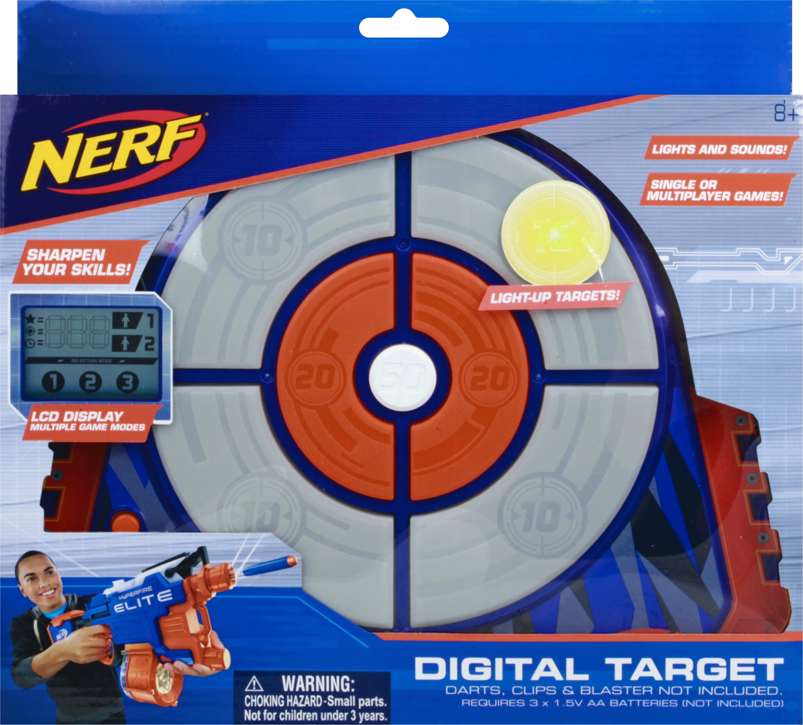NERF NER0156 Elite Score Digital LCD Display Light and Sounds Target ...