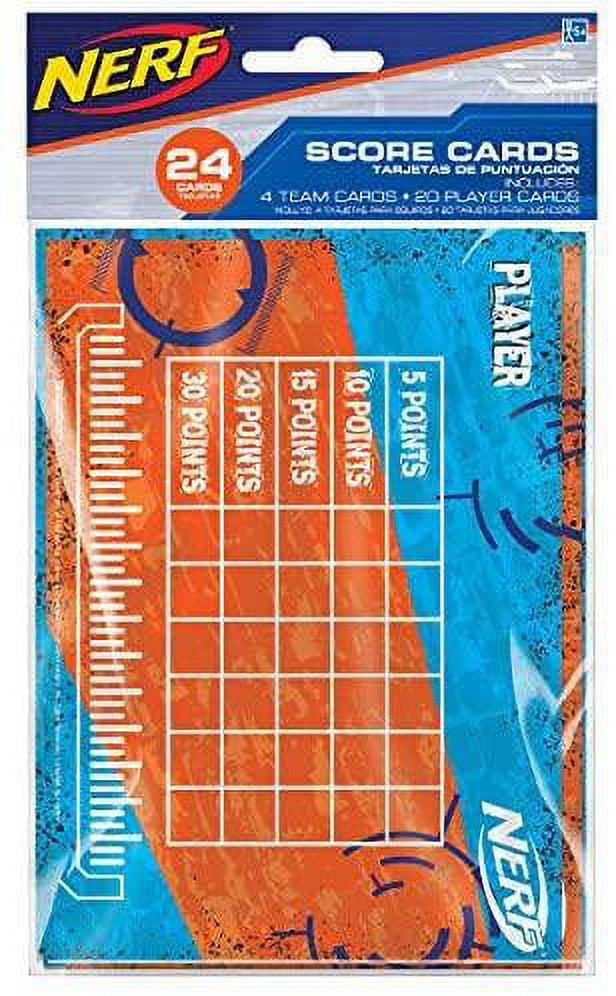 Amscan Nerf Score Cards, 7" x 5", Orange and Blue - Walmart.com