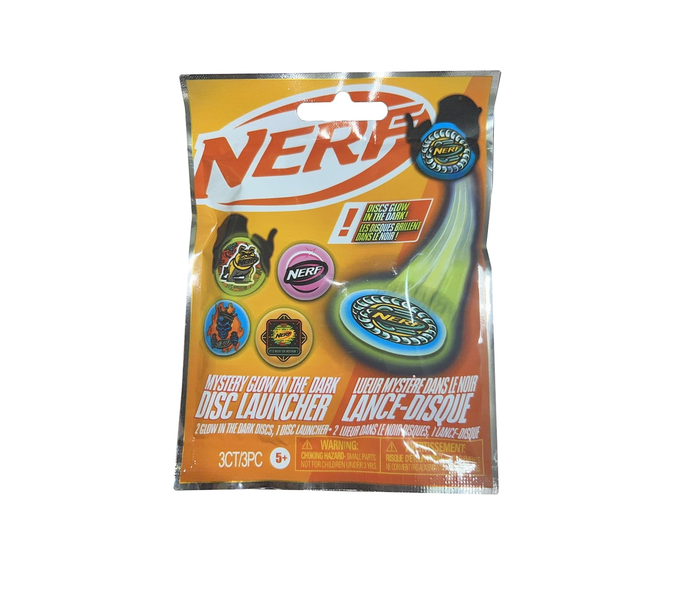 Nerf-Glow In The Dark Disc Launcher, Mystery Blind Bag (2 Discs, in 1 ...