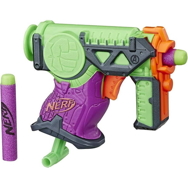 Nerf MicroShots Marvel's Hulk Blaster Toy Includes 2 Nerf Elite Darts ...
