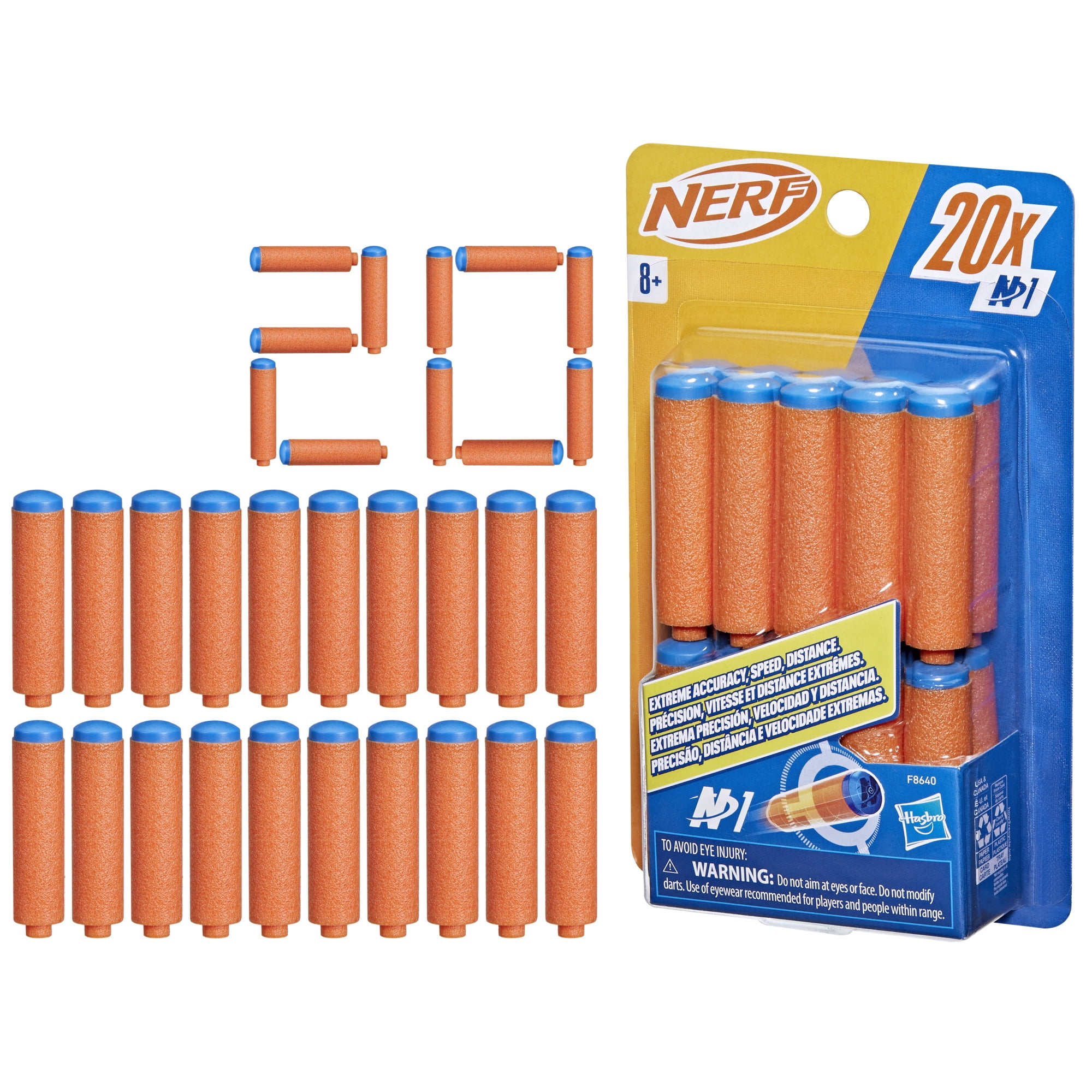 Nerf N Series N1 Darts, 20 Darts, for N Series Blasters - Walmart.com